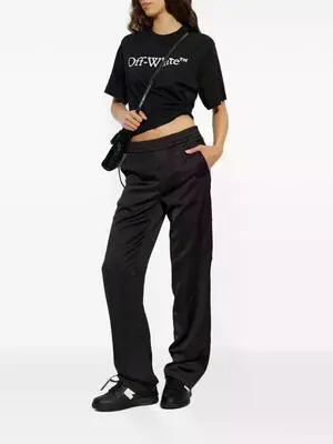 Off-White Logo-print Cropped T-shirt - Black