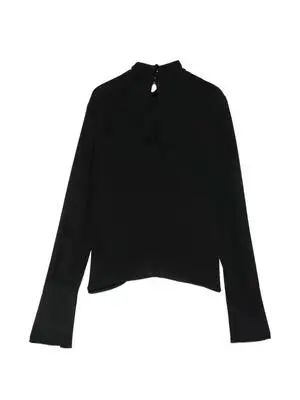 Patrizia Pepe High-neck Pleated Blouse - Black