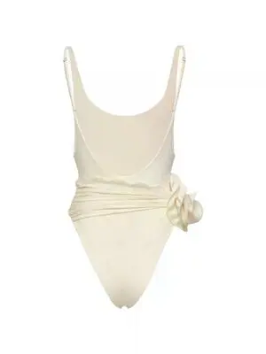 Magda Butrym Floral-embroidered Swimsuit - Neutrals