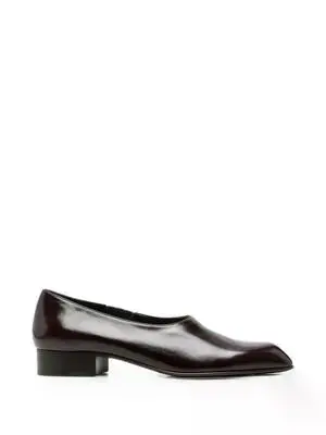 Khaite Leather Square-toe Loafers
