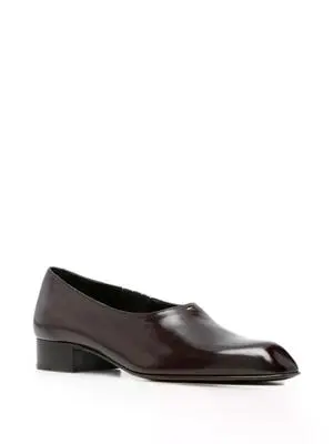 Khaite Leather Square-toe Loafers