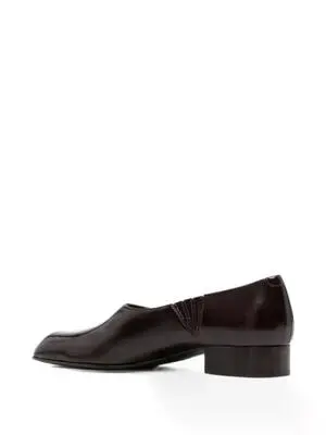 Khaite Leather Square-toe Loafers