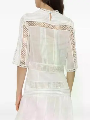 MARANT ETOILE Paigee Crochet-knit Panelled Mini Dress - White