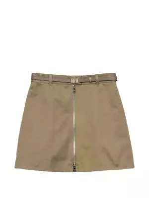 Prada Chino Miniskirt With Zipper - Neutrals