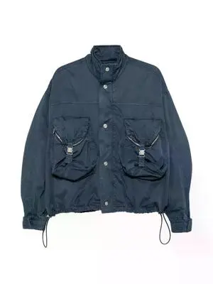 Attico High Neck Cargo Bomber Jacket - Blue