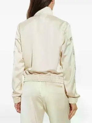 Off-White Lace-insert Satin Bomber Jacket