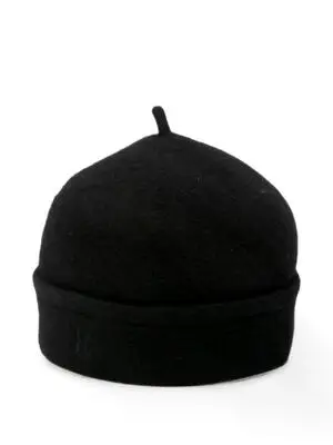 RANRA Logo-embroidered Felt Beanie Hat - Black