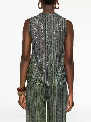 Missoni Sleeveless Striped Tank Top - Green
