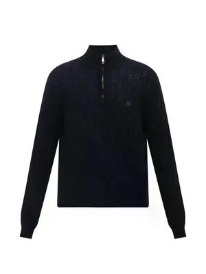 Etro Quarter-zip Cable Knit Sweater - Blue