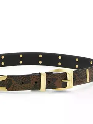 Pinko Snake-print Studded Belt