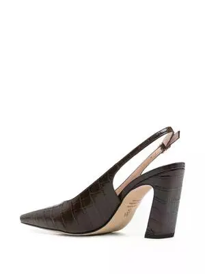 STUART WEITZMAN Croc-effect Slingback Pumps - Brown