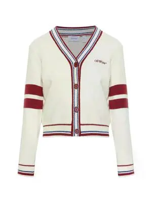 Off-White Logo-embroidered Cardigan - Neutrals