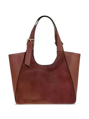 Furla Suede Panelled Tote Bag - Brown