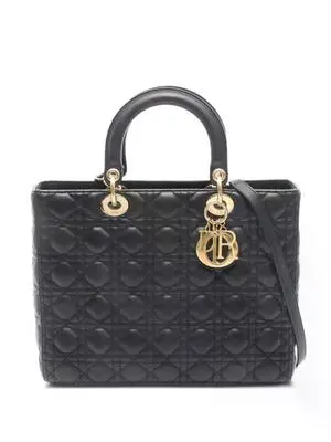 Dior Lady Cannage Tote Bag - Black