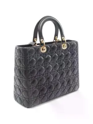 Dior Lady Cannage Tote Bag - Black