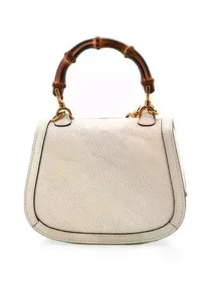 Gucci Bamboo 1947 Top Handle Bag Jumbo Gg Canvas Mini Crossbody Bag - Neutrals