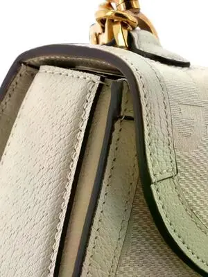 Gucci Bamboo 1947 Top Handle Bag Jumbo Gg Canvas Mini Crossbody Bag - Neutrals