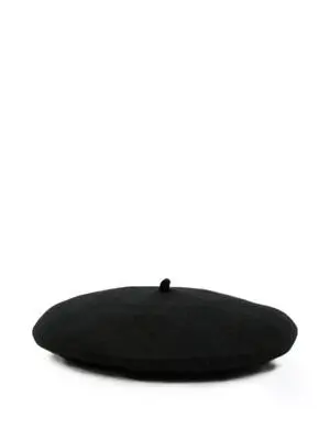 Emporio Armani Logo-embossed Beret - Black