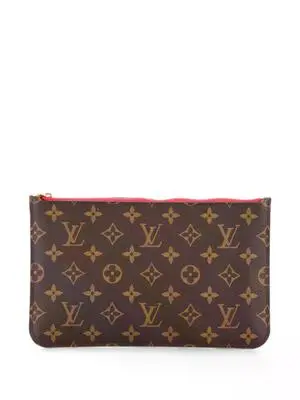 LOUIS VUITTON Neverfull Pochette Monogram Canvas Large Pouch - Brown