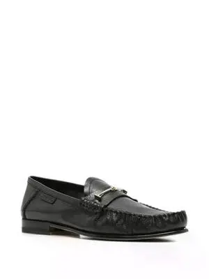 TOM FORD T-bar Pebbled Leather Loafers