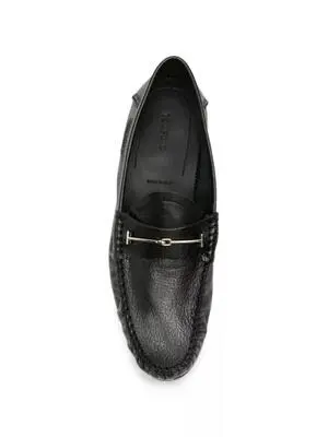 TOM FORD T-bar Pebbled Leather Loafers