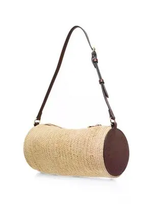 Stella McCartney Logo Barrel Shoulder Bag - Neutrals