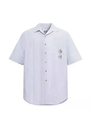 VIVIENNE WESTWOOD Bowling Striped Embroidered-logo Shirt - White
