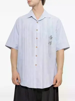 VIVIENNE WESTWOOD Bowling Striped Embroidered-logo Shirt - White