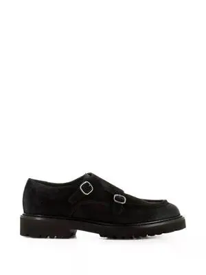 DOUCAL'S Double-buckle Apron-toe Monk Shoes - Brown