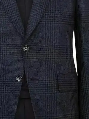TOM FORD Prince Of Wales Check Single-breasted Jacket - Blue