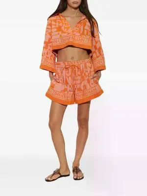Zimmermann Solstice Logo-jacquard Shorts - Orange