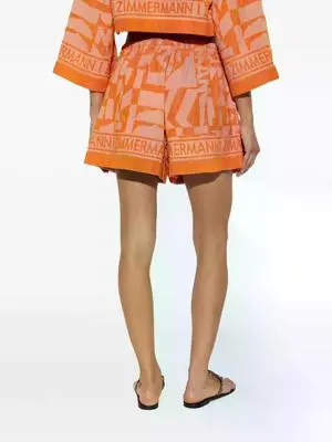 Zimmermann Solstice Logo-jacquard Shorts - Orange