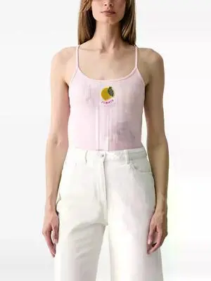 MC2 SAINT BARTH Zaira Bead-embellished Ribbed Top - Pink