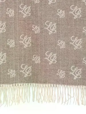 Liu Jo Herringbone-pattern Monogram-print Scarf