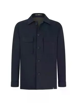 Boggi Milano Shirt Jacket Double Nylon Stretch B Tech - Blue