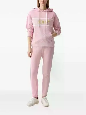 JOOP! Cornflower-pattern Logo-embroidered Hoodie - Pink