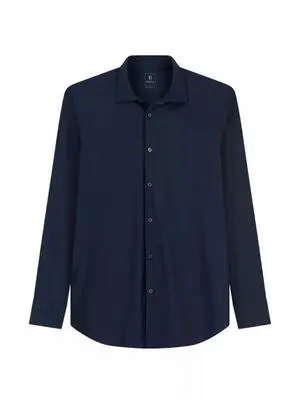 Boggi Milano Shirt In Stretch Nylon B Tech Slim Fit - Blue