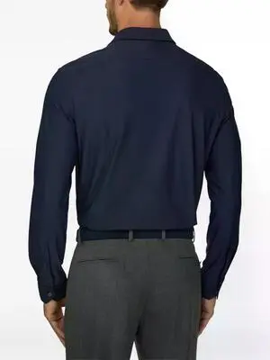 Boggi Milano Shirt In Stretch Nylon B Tech Slim Fit - Blue