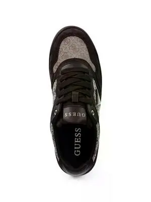 Guess Logo-print Suede Panelled Sneakers