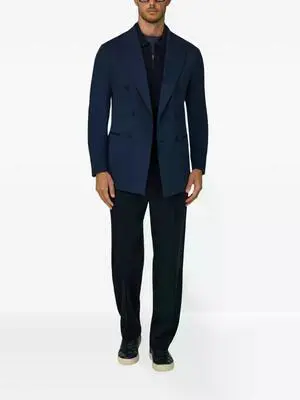 Boggi Milano Blazer Double-breasted Structured Stretch-nylon B Tech