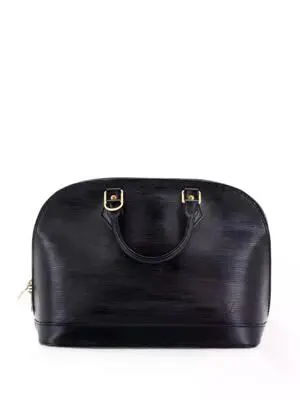 LOUIS VUITTON Vintage Alma Handbag Epi Leather Pm Satchel - Black