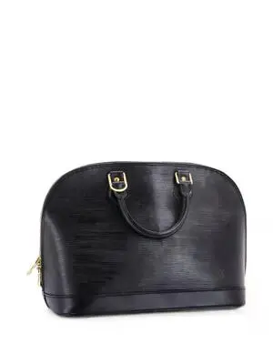 LOUIS VUITTON Vintage Alma Handbag Epi Leather Pm Satchel - Black