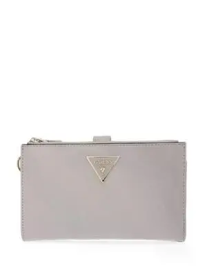 Guess Logo-plaque Wristlet Wallet - Grey