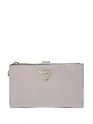 Guess Logo-plaque Wristlet Wallet - Grey