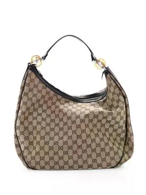 Gucci Twins Gg Canvas Large Hobo Bag - Black