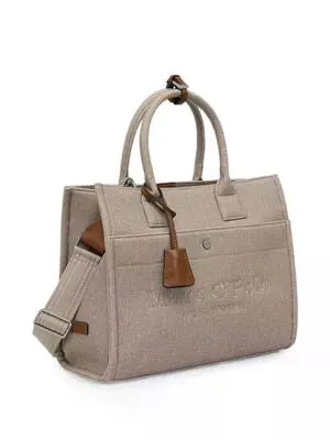 Marc O'polo Medium Logo-embroidered Tote Bag - Neutrals