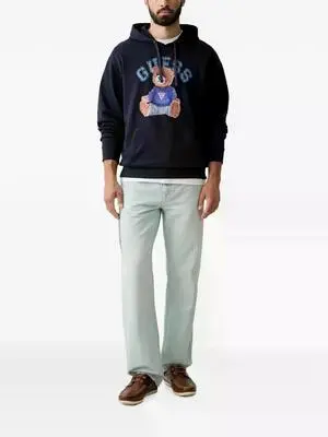 Guess Logo And Teddy Bear Graphic Hoodie