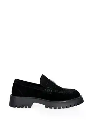 Guess Logo-plaque Chunky-sole Loafers - Black