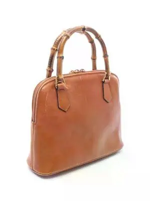 Gucci 2000s Bamboo-handle Leather Tote Bag - Brown