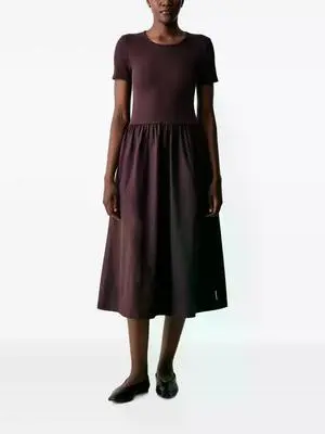 Marc O'polo Gathered-skirt Midi Dress - Brown